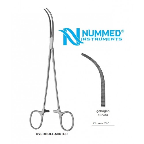 Overholt-Mixter Forceps,Curved, 21 cm